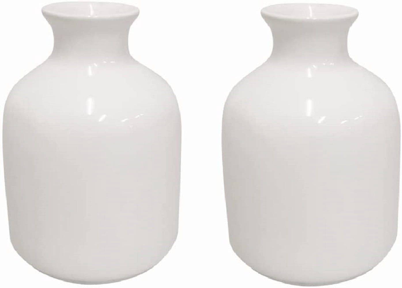 Hosley Set of 2 Plain White Ceramic Vases 5 inch High - Walmart.com