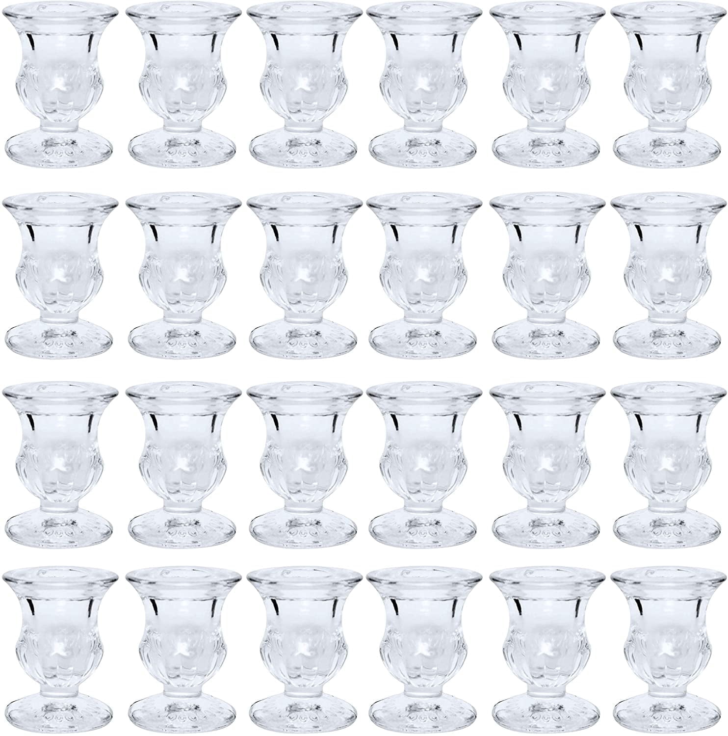 Hosley's Small Glass Candlesticks, Set of 24 Taper Candle Holders - 2.5 ...