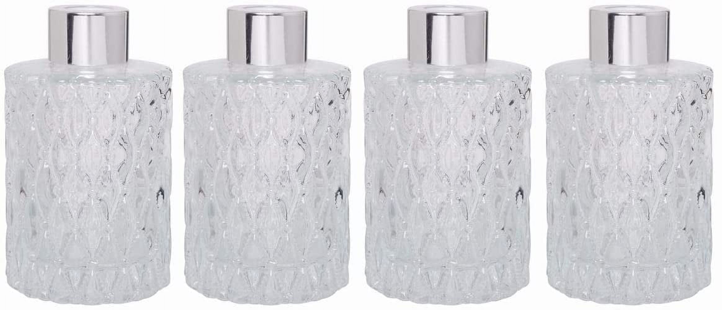 Hosley Set of 4 Mid Century Modern Clear Glass Diffuser Bottles 4 Inch ...
