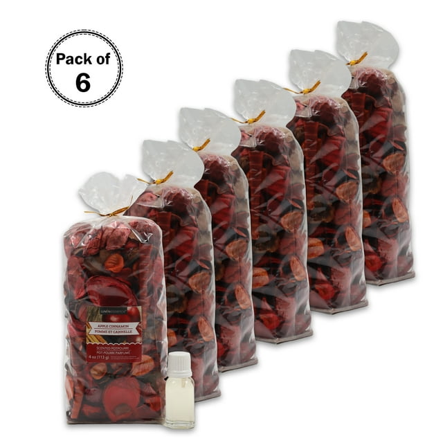 Hosley's Apple Cinnamon Potpourri Set of 6 with Bonus Refresher Oil ...