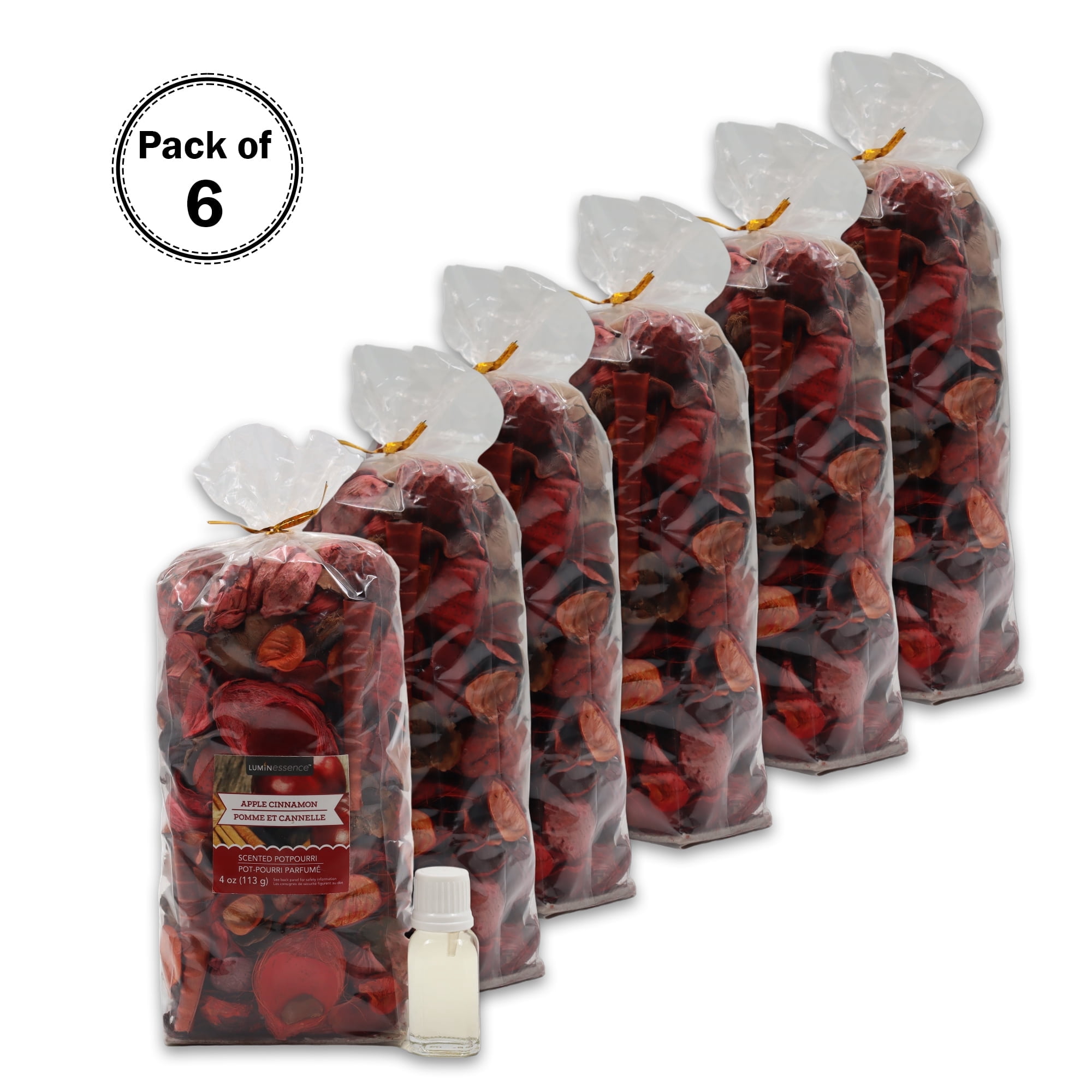 Hosley Set of 6, Lightly Scented Apple Cinnamon Potpourri with Bonus ...
