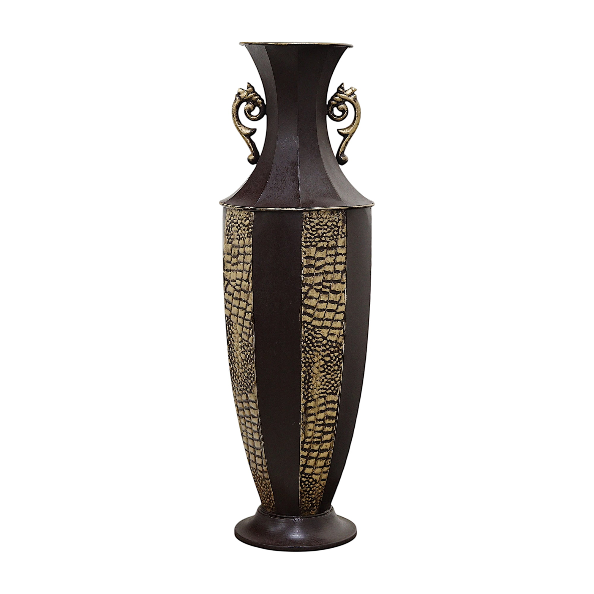 "Hosley's 26"" High Decorative Brown Embossed Iron Tall Floor Vase for ...