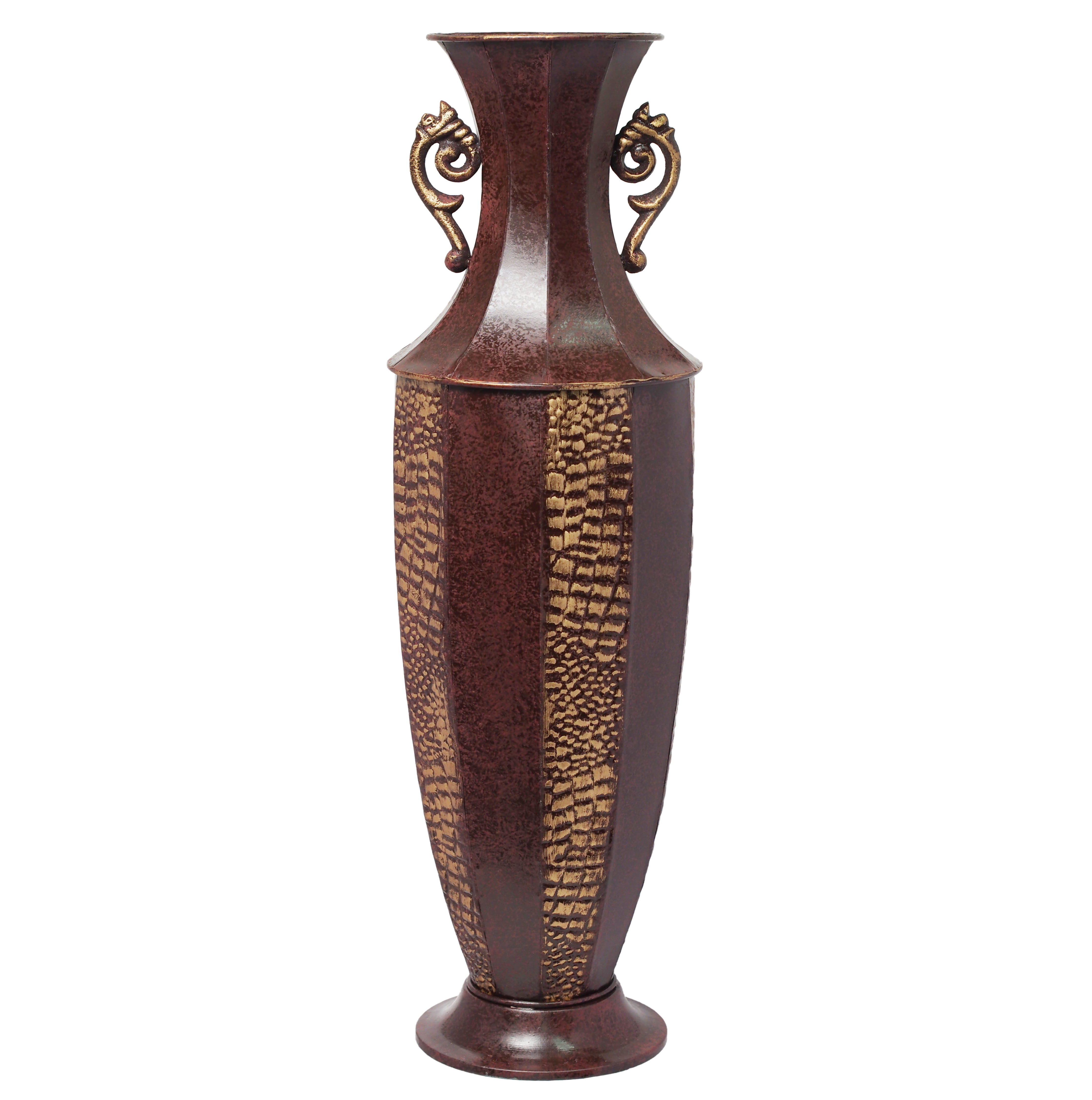 "Hosley's 26"" High Decorative Brown Embossed Iron Tall Floor Vase for ...