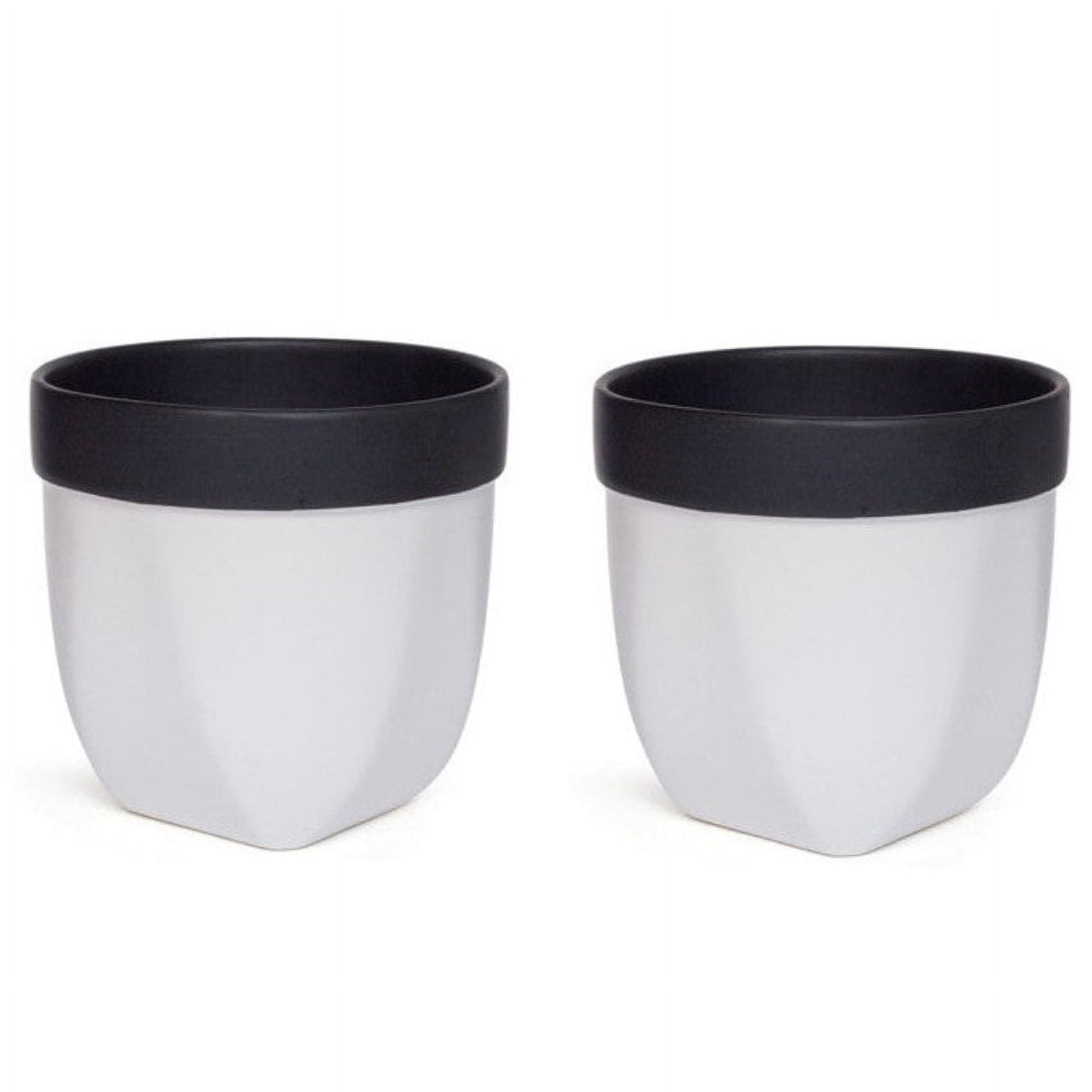 Hosley's Set of 2, Ceramic Grower Versa Pot Black, 4.7" High - Walmart.com