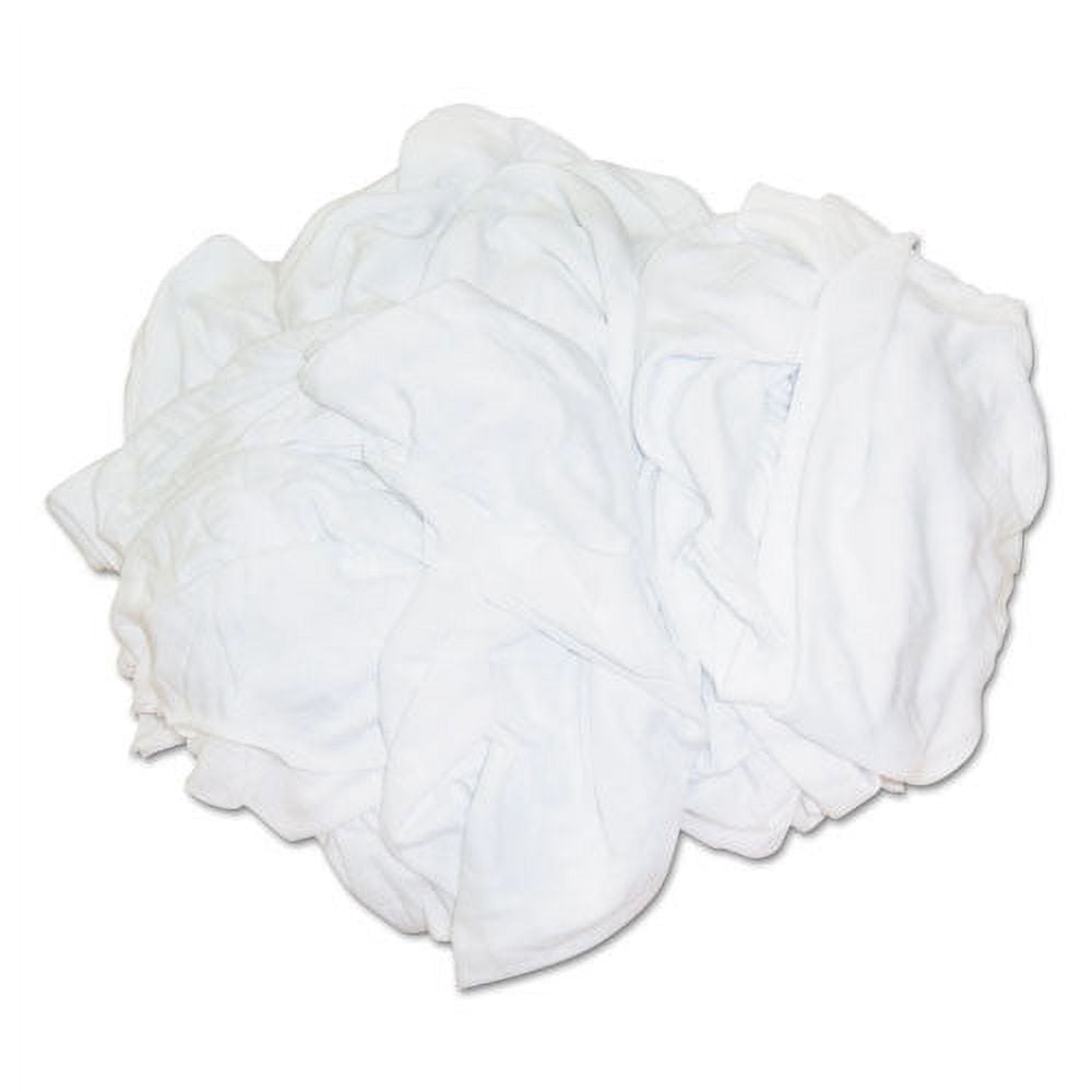 Hospeco New Bleached White T-Shirt Rags, Multi-Fabric, 25 Lb Polybag ...