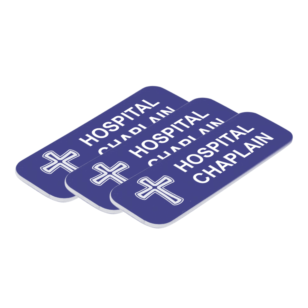Hospital Chaplain 1 x 3" Name Tag/Badge, Blue, (3 Pack) - Walmart.com