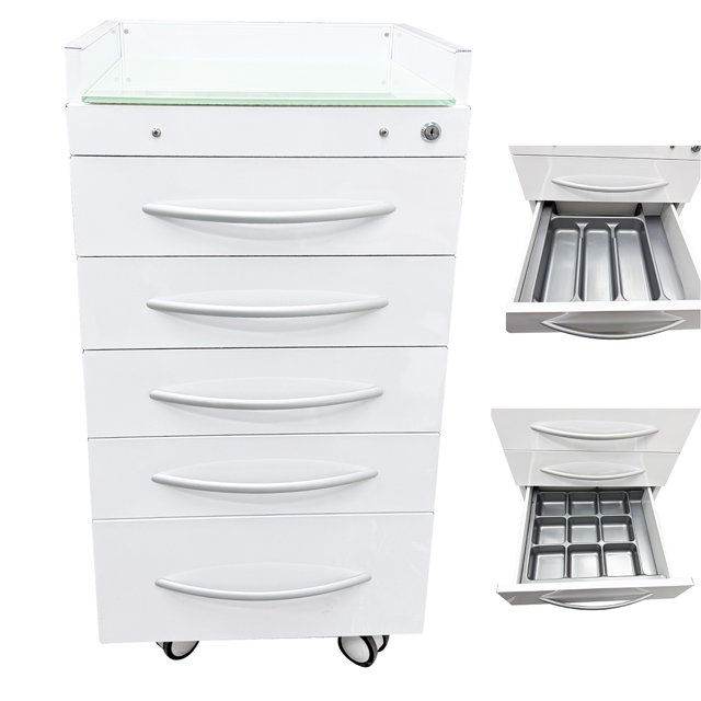 Hospital Clinic Storage Cabinet Dental Office Mobile Cabinet with 5 ...