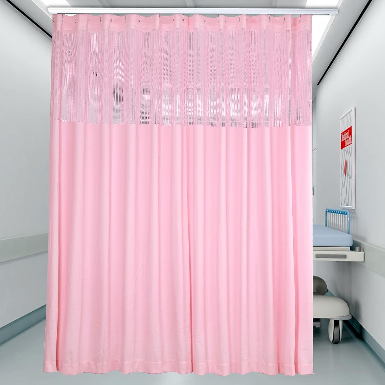 Hospital Curtain with Hooks, Room Divider Curtains Cubicle Curtain ...