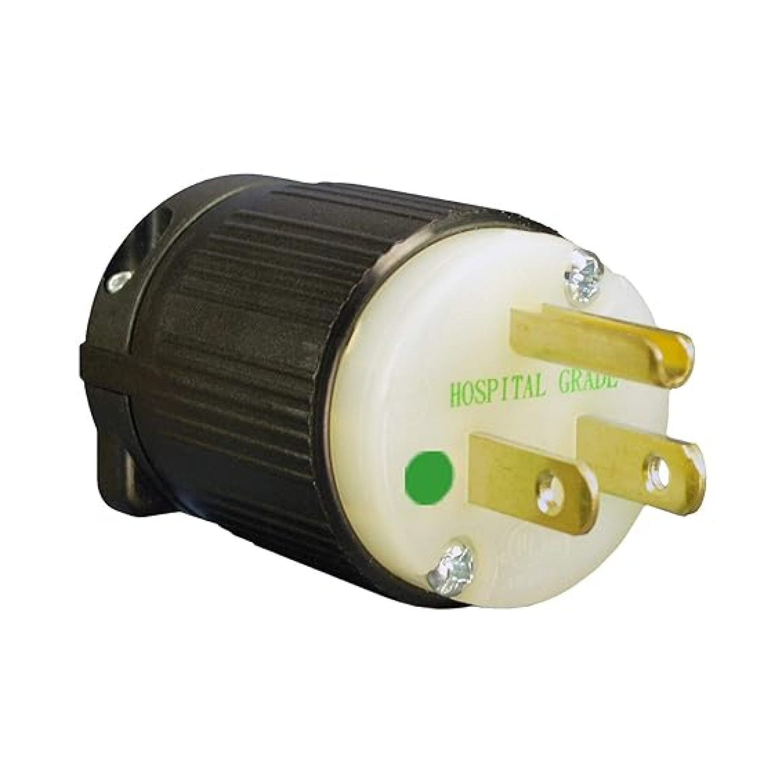 Hospital Grade Plug. UL Approved. 15 amp 125 Volt NEMA 5-15 Plug. Black ...