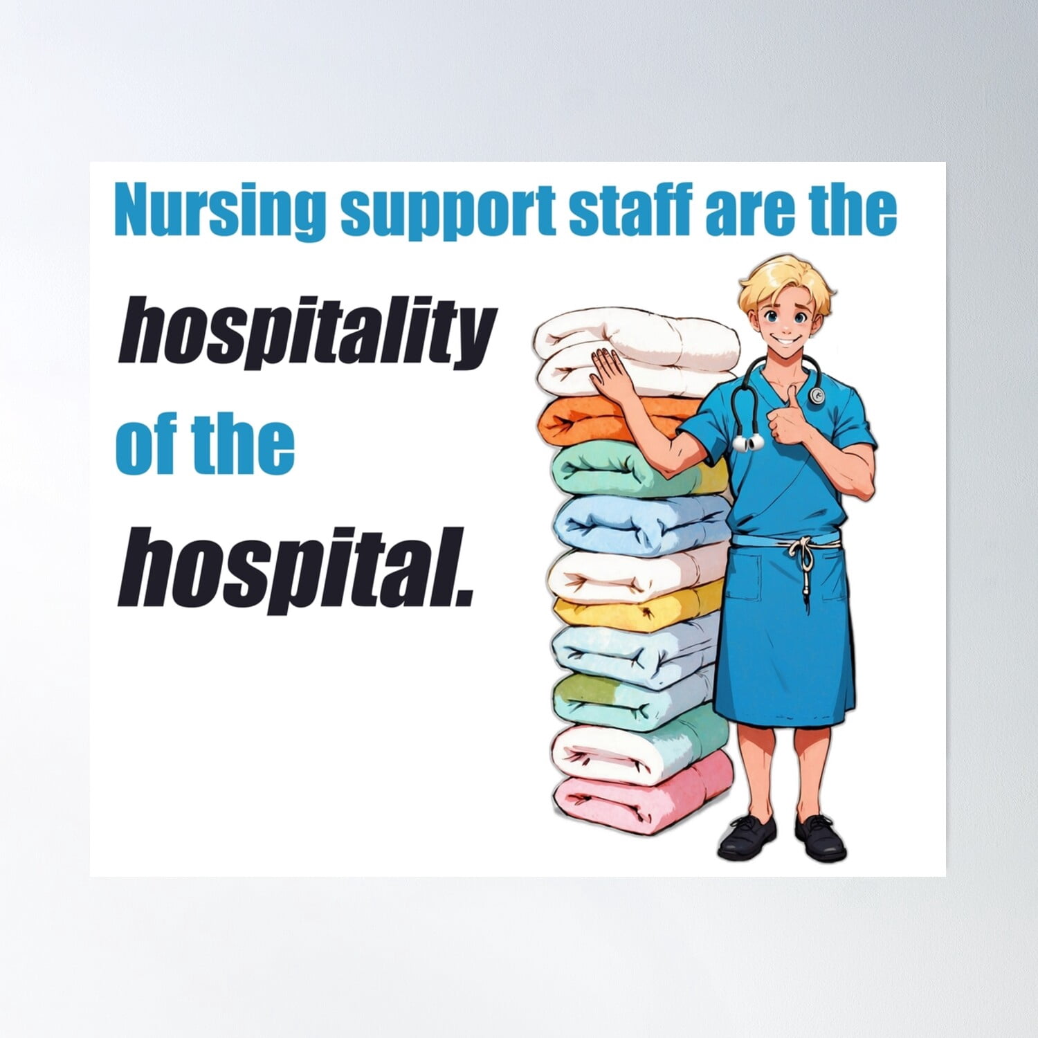 Hospital Hospitality Poster Wall Art, Modern Wall Decor, 12x18 UNFRAMED ...