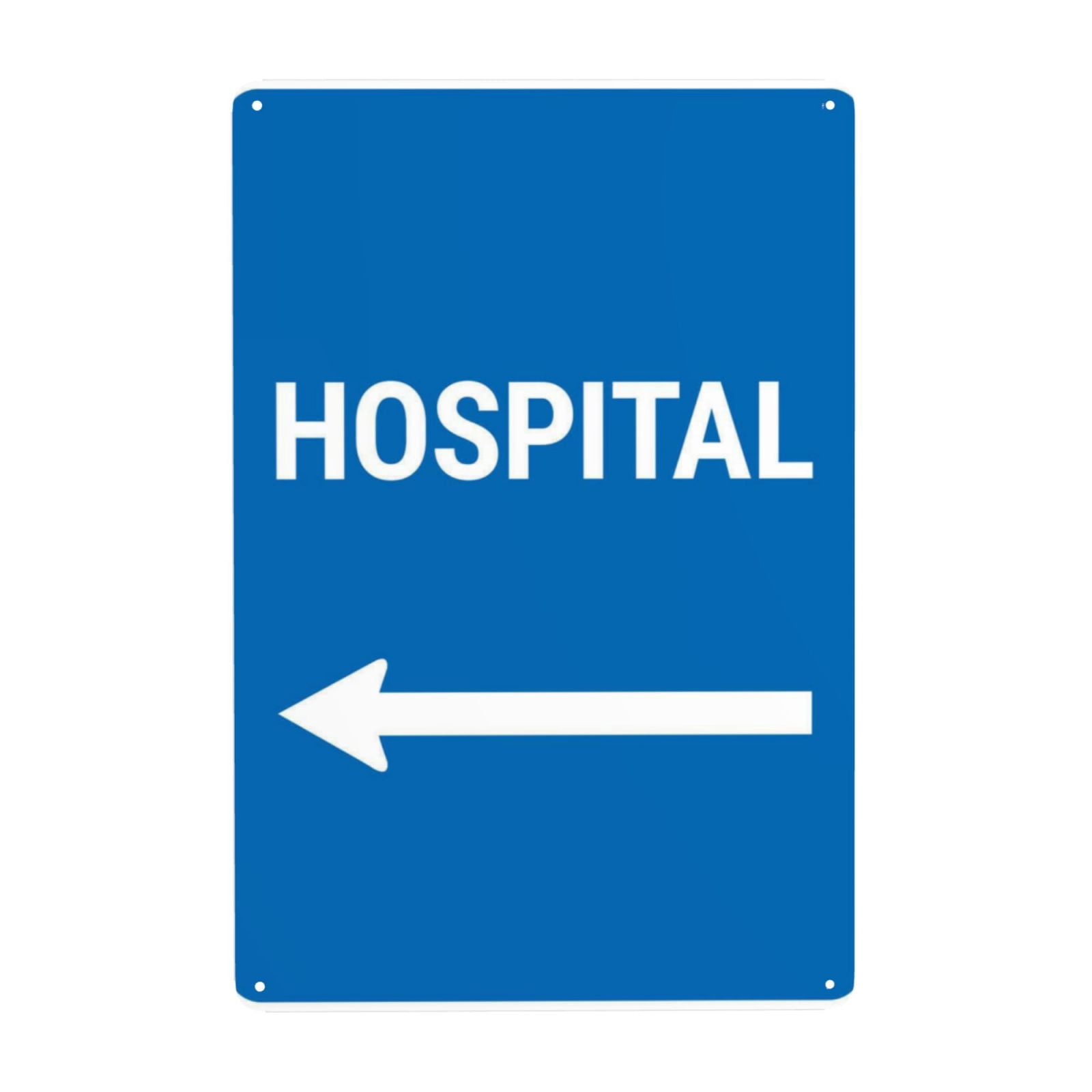 Hospital With Left Arrow Sign Aluminum Retro Metal Tin Sign Wall Decor ...
