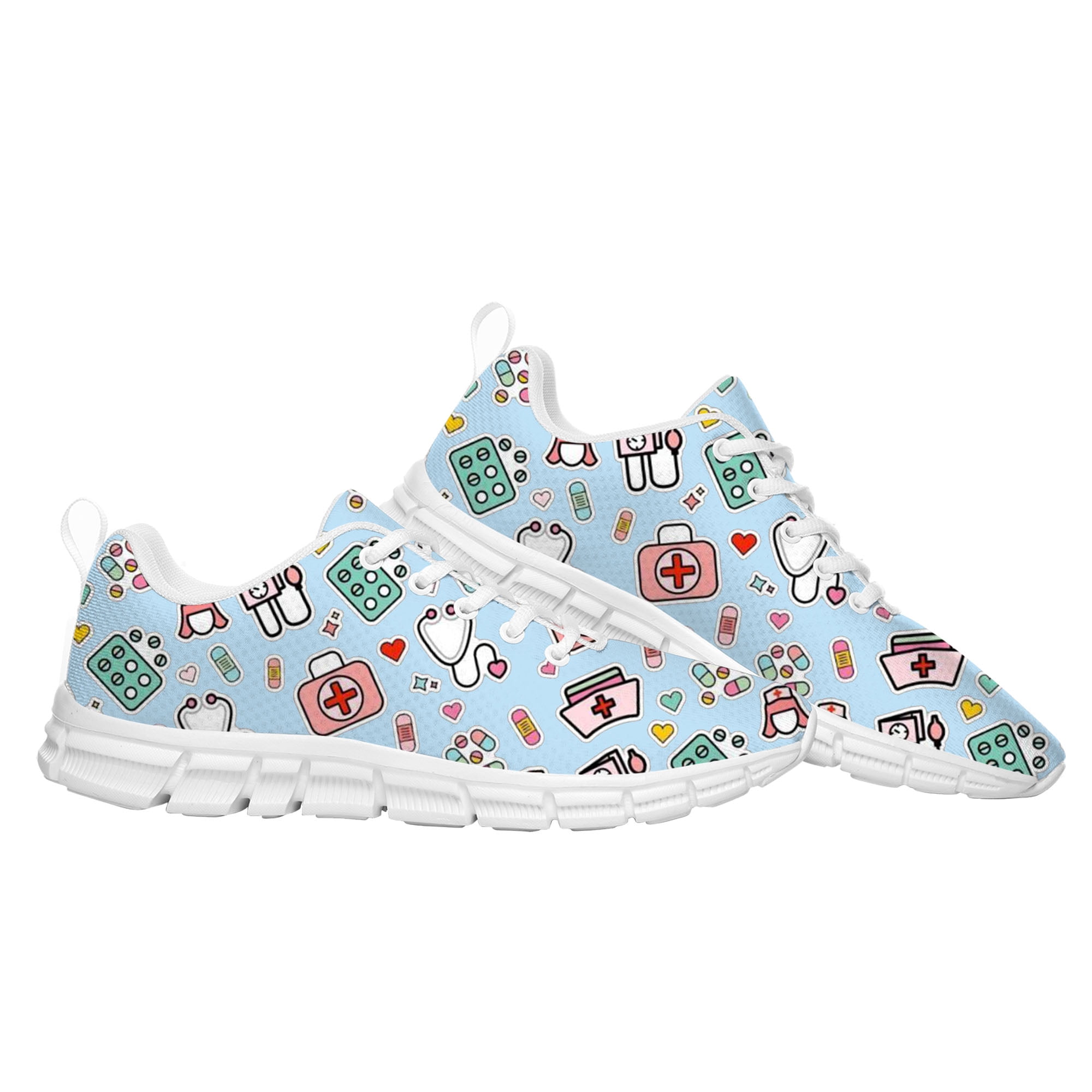 Hospital Medical Nurse Work Print Sports Custom Shoes High Quality Mens ...