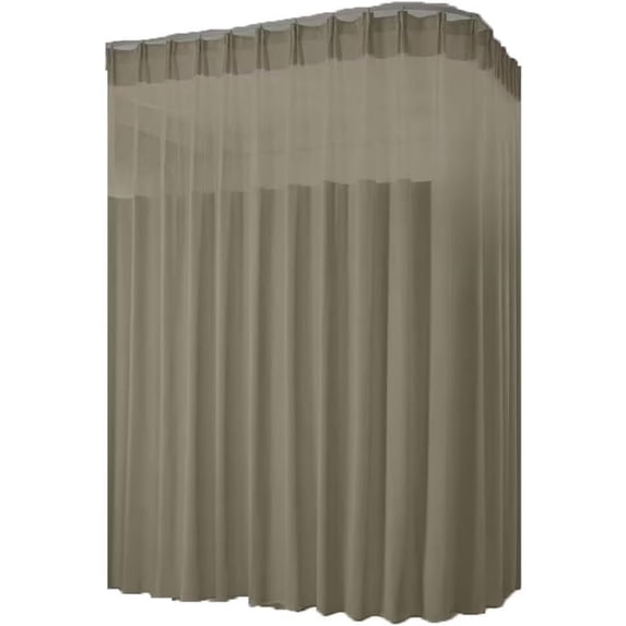 Hospital Privacy Cubicle Curtain, with Mesh top and Flat Hooks,12' Wide ...