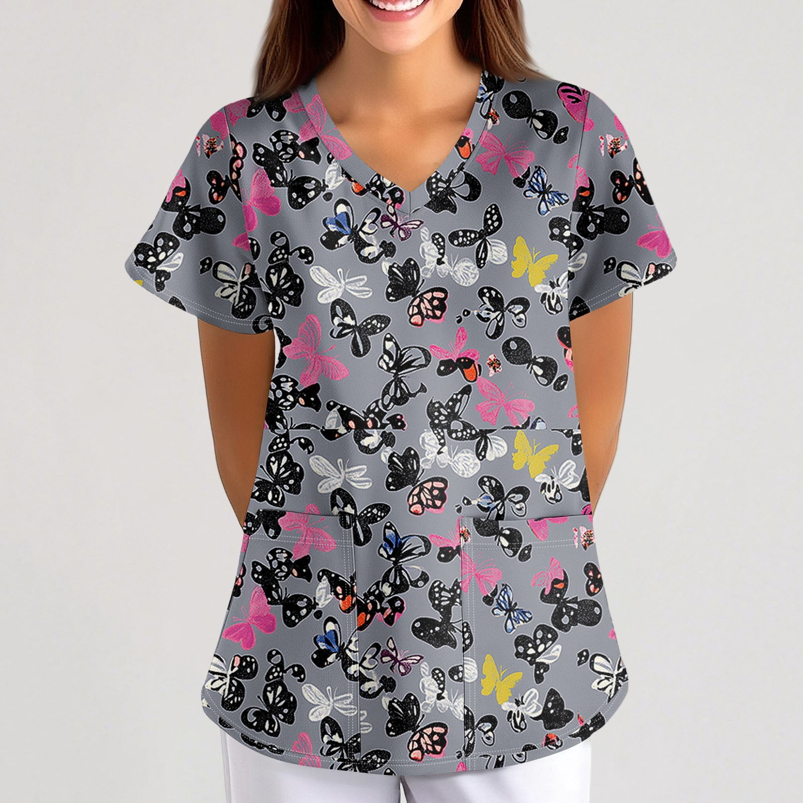 Hospital Scrubs Summer Classic Plus Size Scrub Women Office Short ...