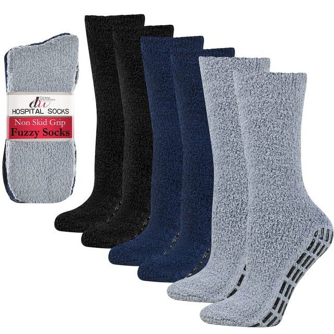 Hospital Socks Men Women Non Skid Gripper Cozy Socks DEBRA WEITZNER 6 ...