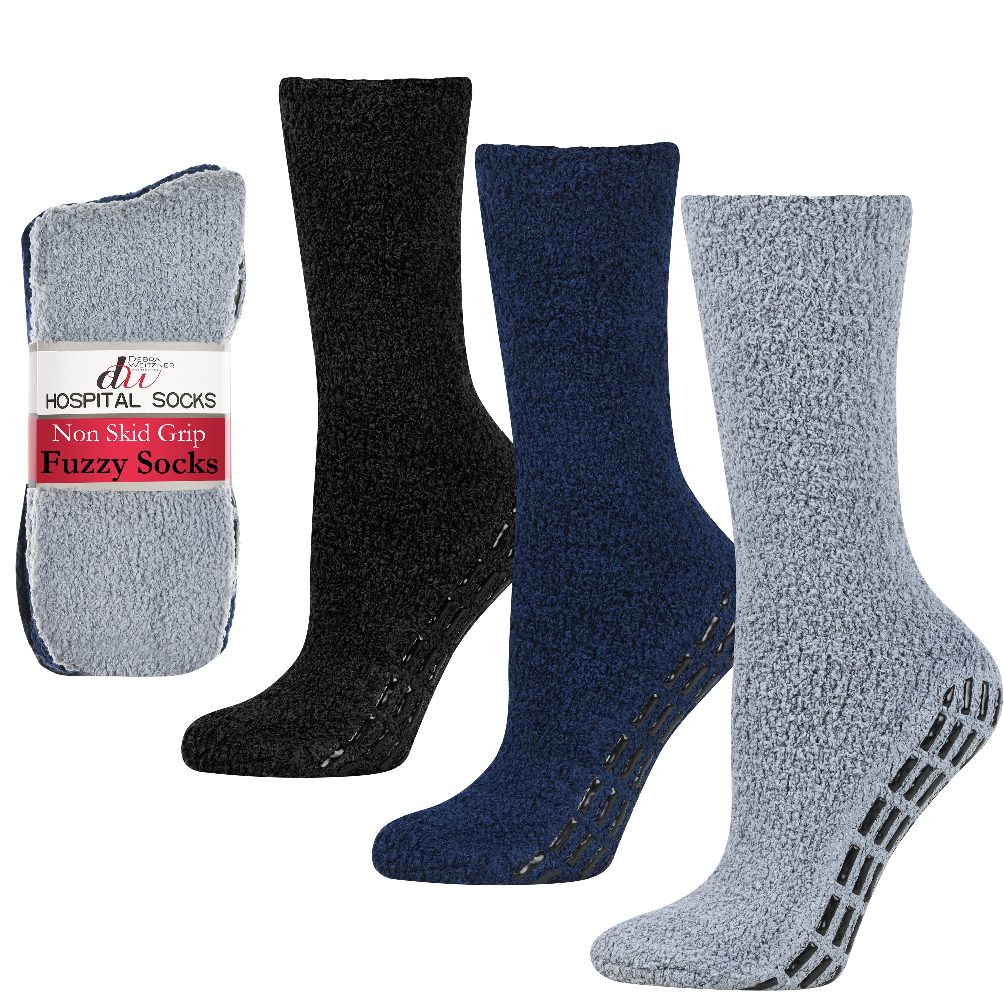 Hospital Socks Women Men Non Skid Gripper Cozy Socks Debra Weitzner 3 ...