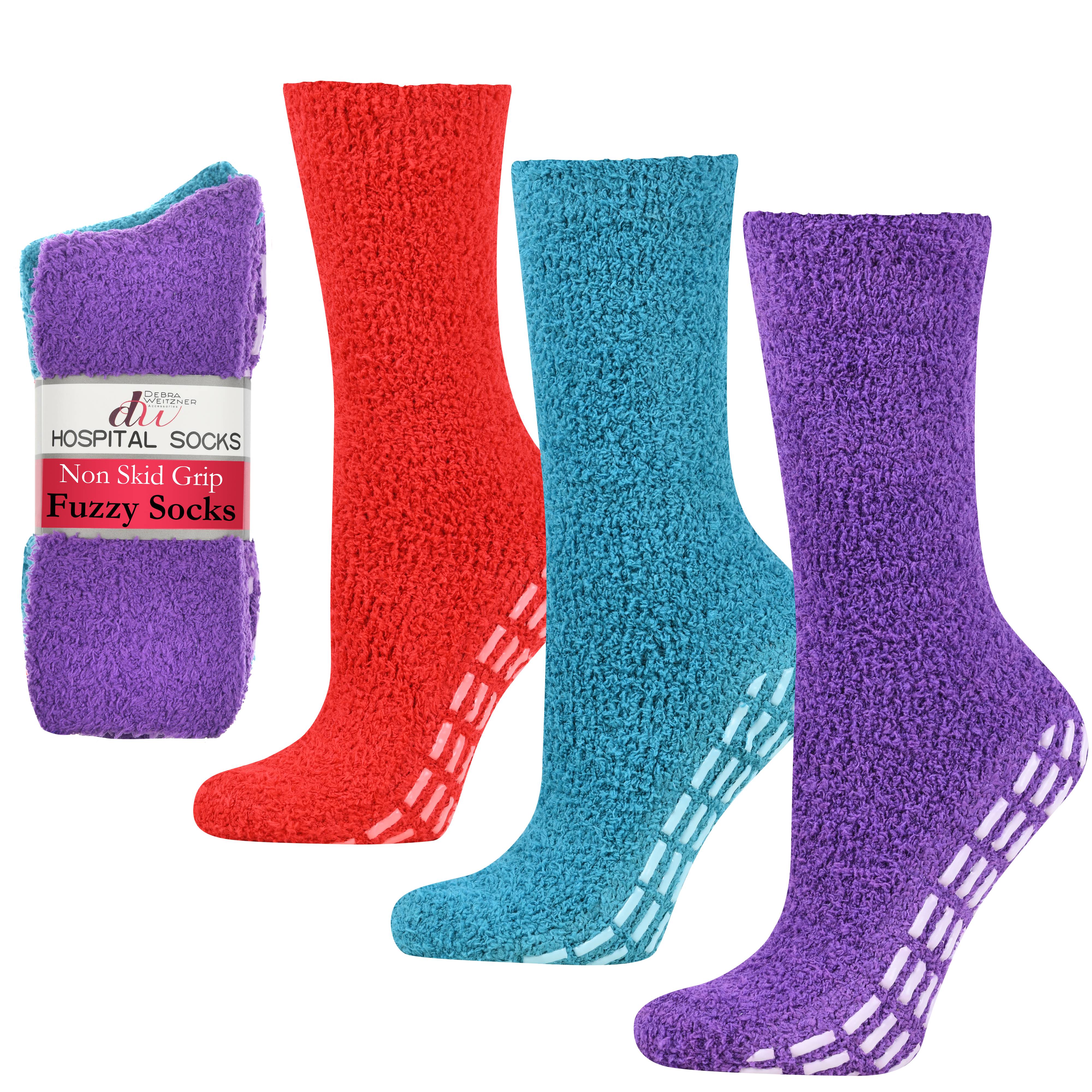 Hospital Socks Women Men Non Skid Gripper Cozy Socks Debra Weitzner 3 ...