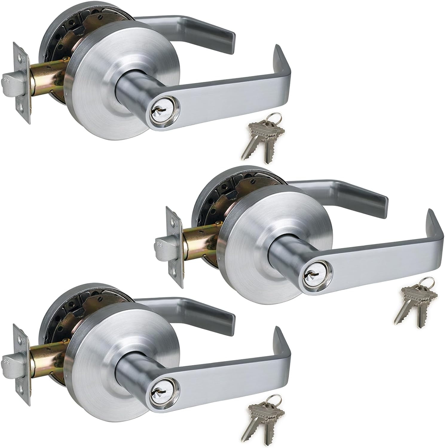 Hospital Storeroom Door Handle Lock Set With Chrome 26D Finish And ...