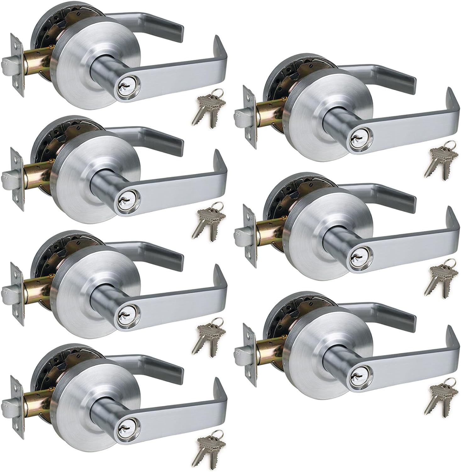 Hospital Storeroom Door Handle Lock Set with Chrome 26D Finish and ...