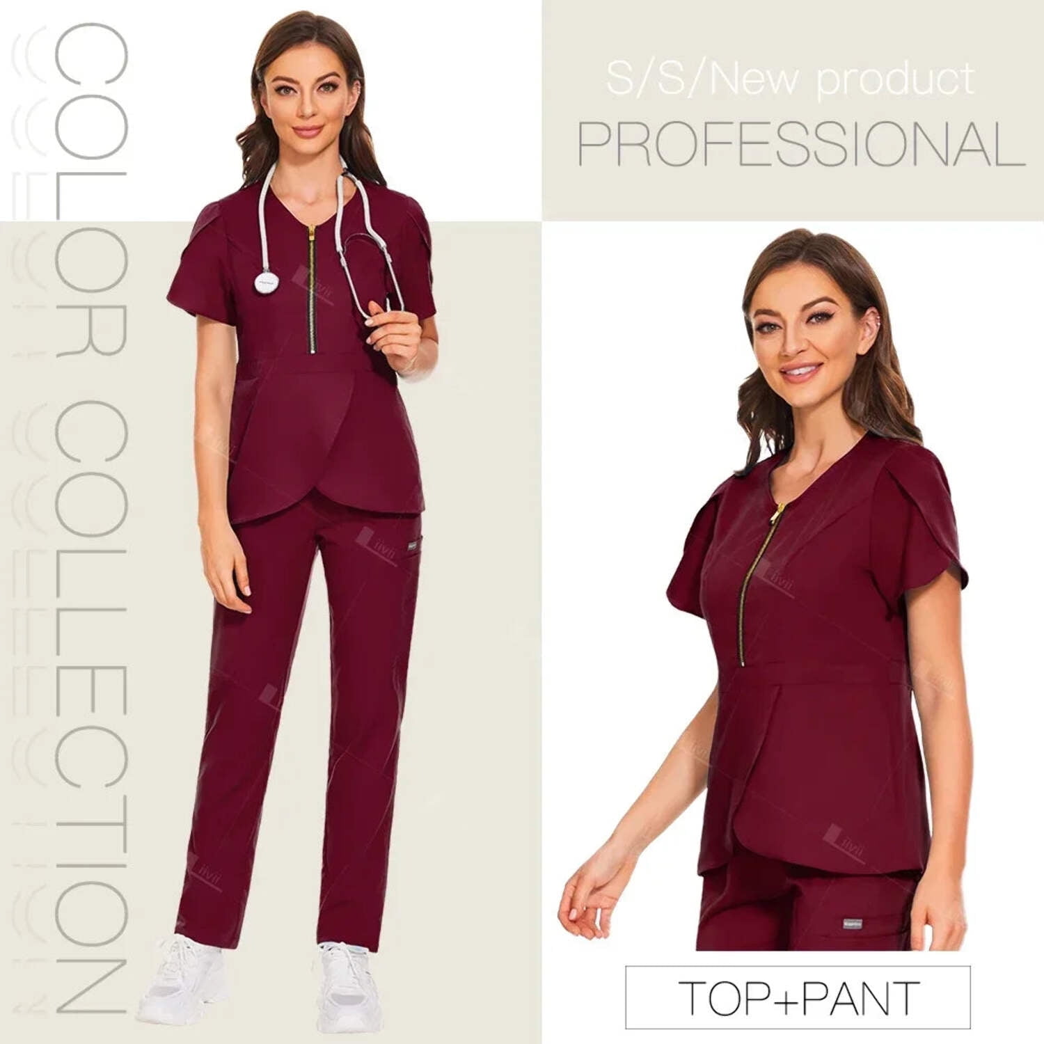 Hospital Working Scrubs Set Operating Room Medical Uniforms Beauty ...