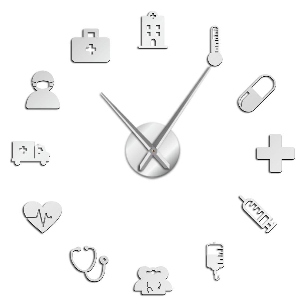 Hospital icon Frameless Wall Clock Stickers, DIY Modern Decorative ...