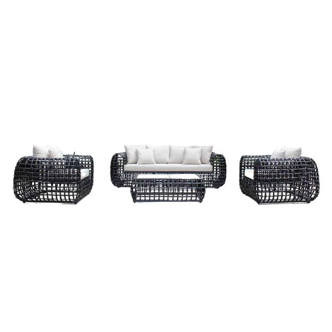 Hospitality Rattan Patio PRP-8801-BLK-4PC-SU-727 Monte Carlo Seating ...