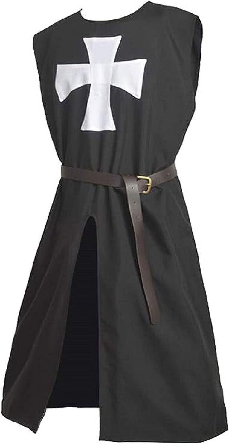 Hospitaller Knight Tunic Medieval Halloween Costume Black - Walmart.com