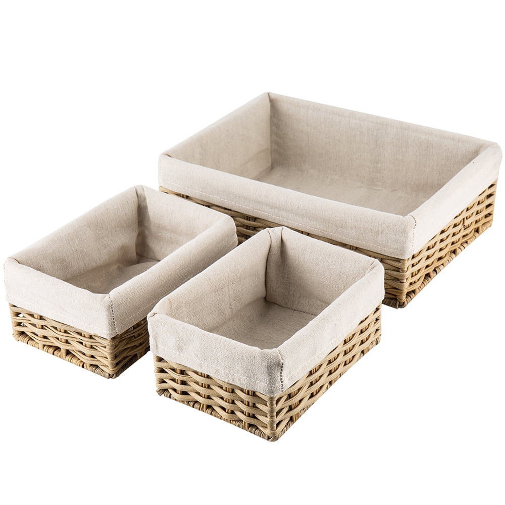 Hosroome Handmade Wicker Baskets, Waterproof Durable Storage for ...