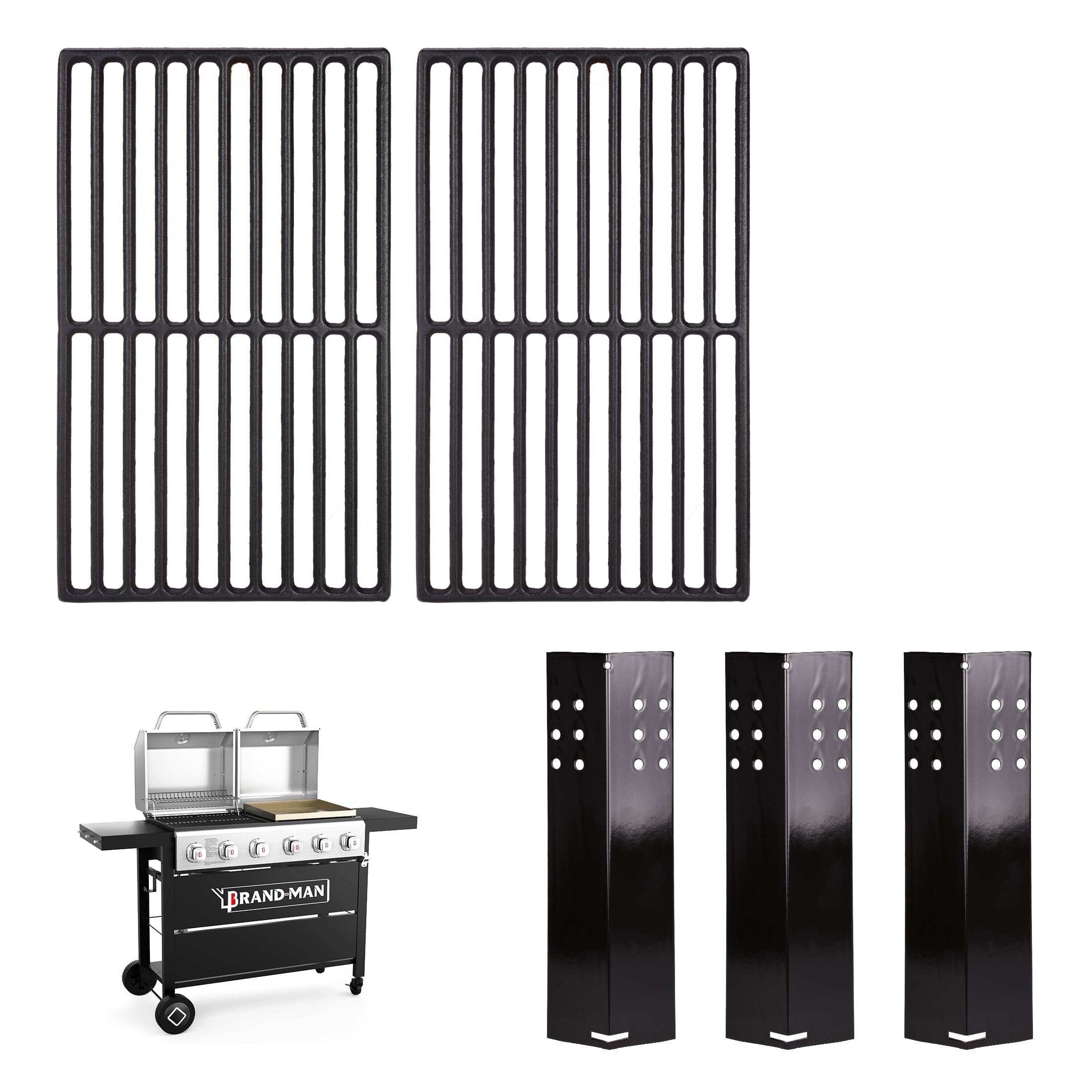 Hoss 2 Cast Iron Grill + 3 Flame Tamer - BRANDMAN GRILLS SINCE 1987 ...