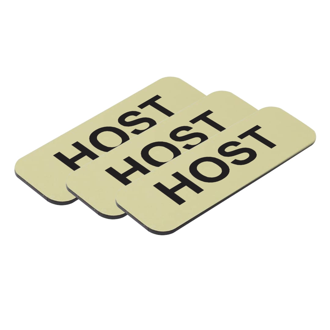Host 1 x 3" Name Tag, Brushed Gold (3 Pack) - Walmart Business Supplies