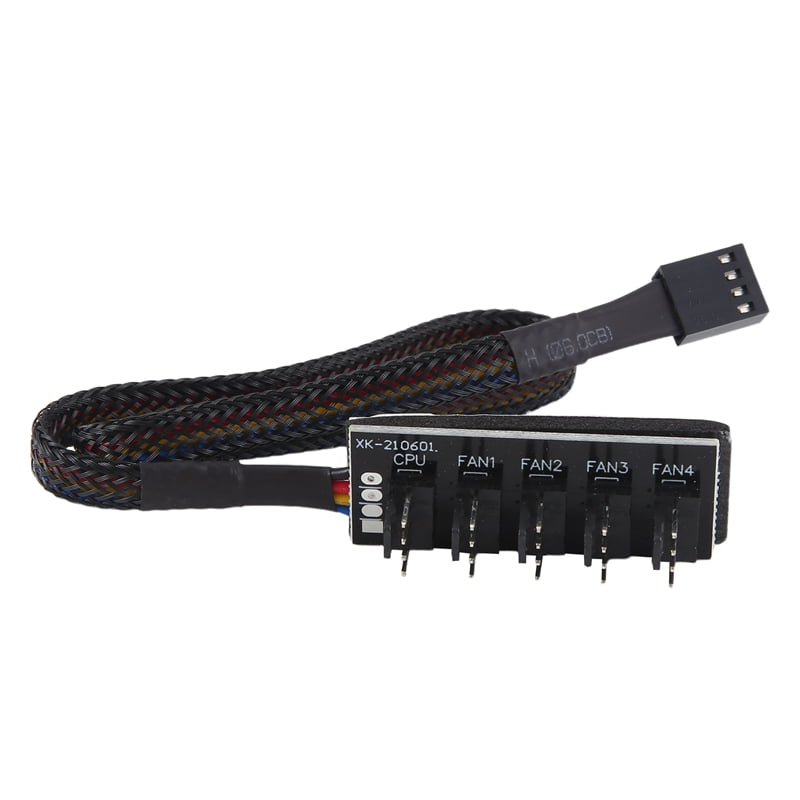 Host Case PC Cooler Fan Power Cable 1 Female to 5 Male 4Pin Socket Hub ...