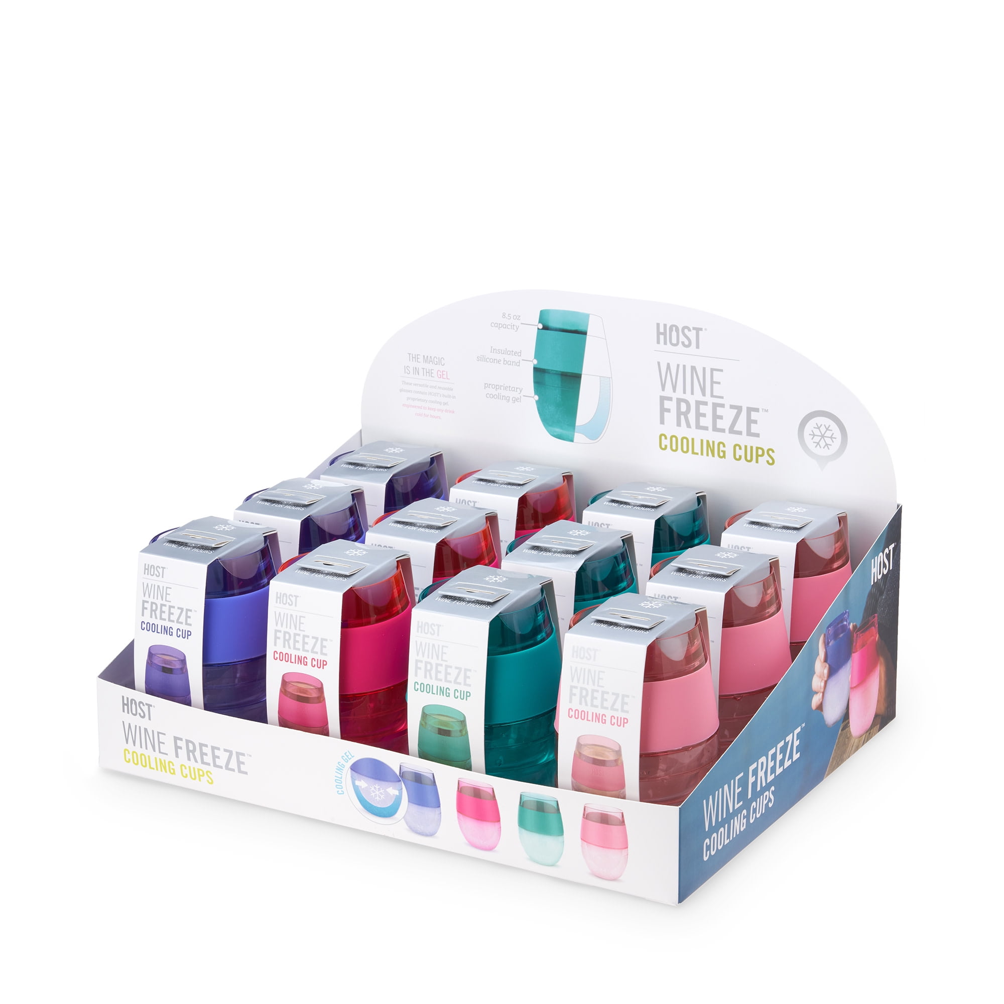 Host Cooling Cup Set of 4 Plastic Double Wall Insulated Freezable Drink ...