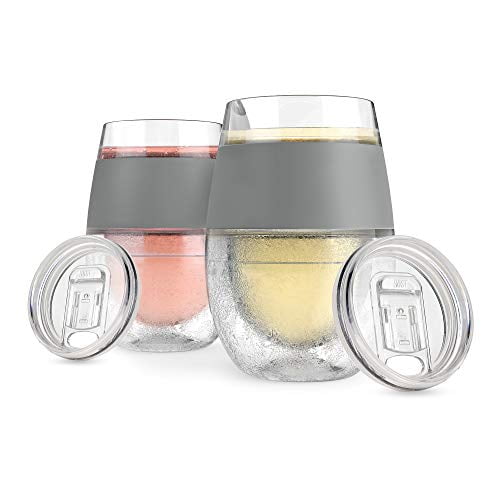 Host Cooling Wine Freeze Cup with Lid, Set of 2 Plastic Double Wall ...