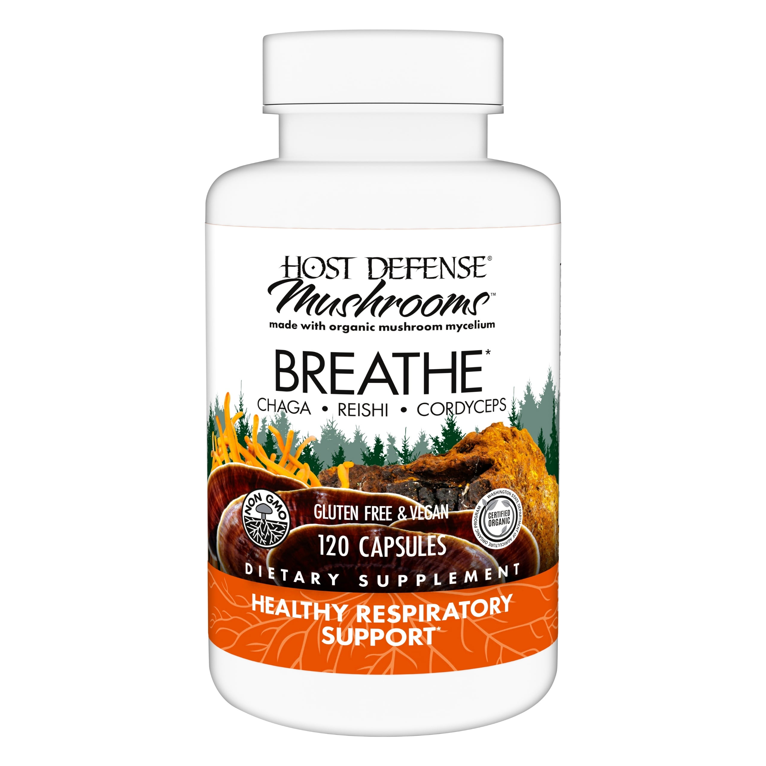 Host Defense Breathe* Capsules - 120 Capsules (60 Servings) - Walmart.com