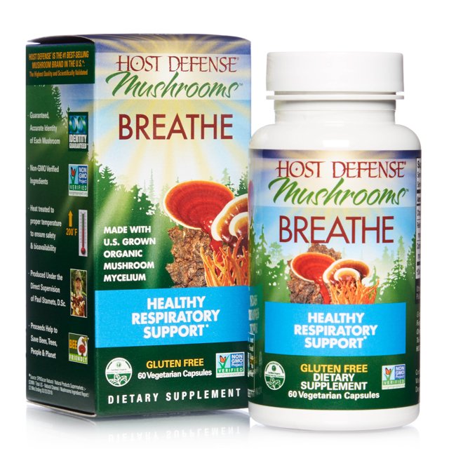 Host Defense, Breathe Capsules, Respiratory Support, Mushroom ...