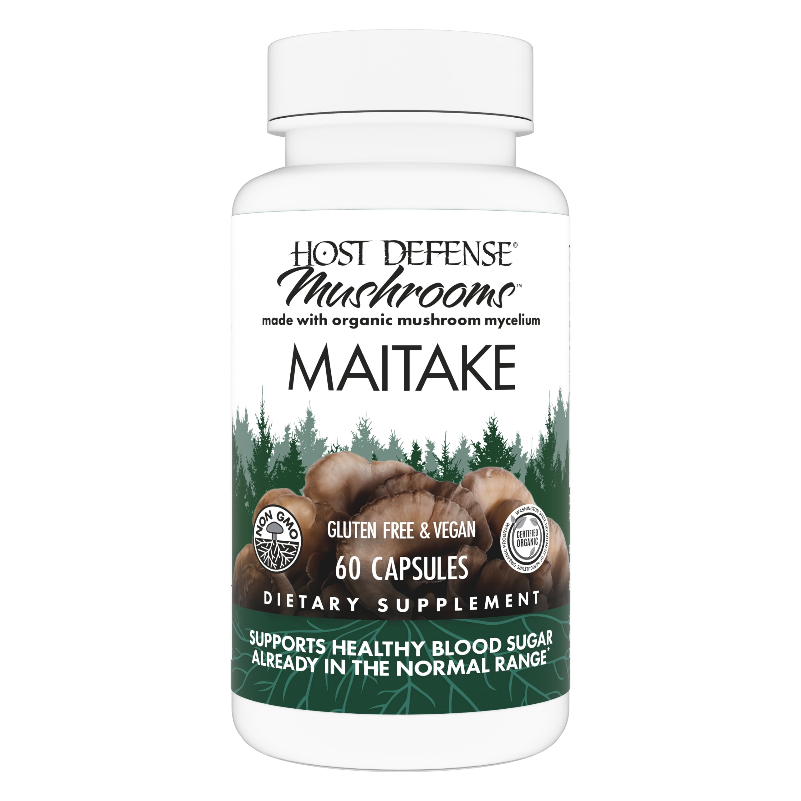 Host Defense Organic Maitake Mushroom Capsules - Immune Support, 60 ...