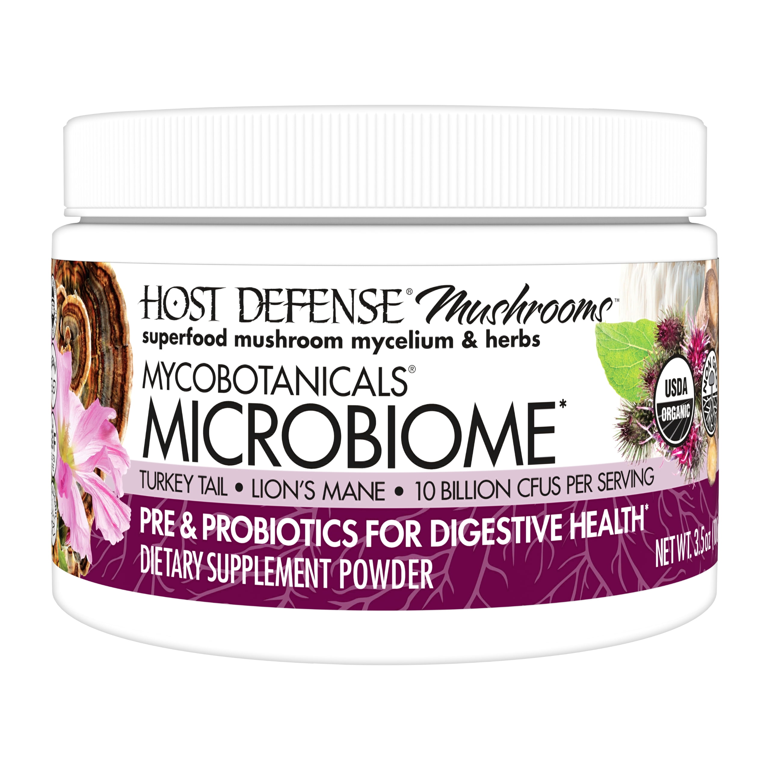 Host Defense MycoBotanicals Microbiome* Powder - 3.5 oz (33 Servings ...
