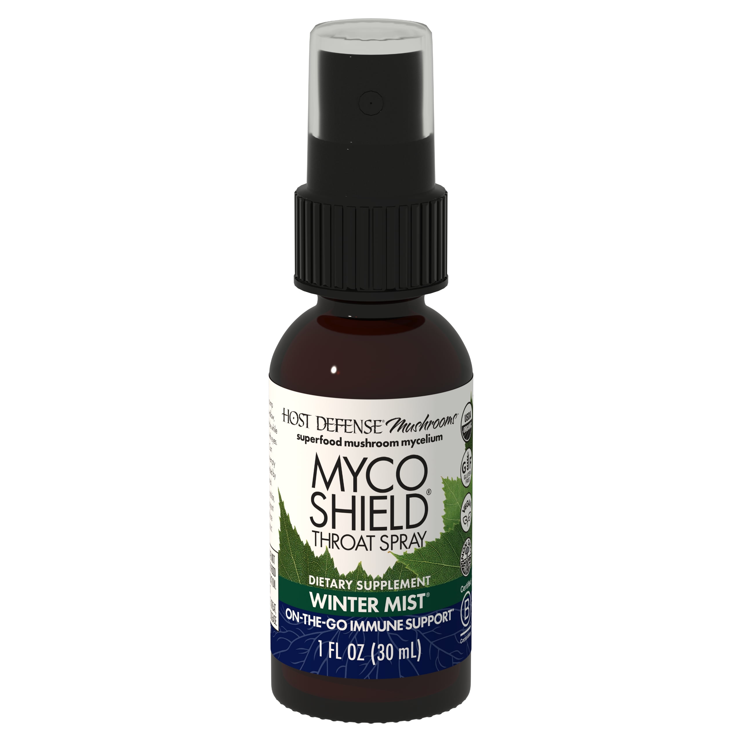 Host Defense MycoShield Throat Spray - Winter Mist, 1 fl oz (71 Servings) - Walmart.com