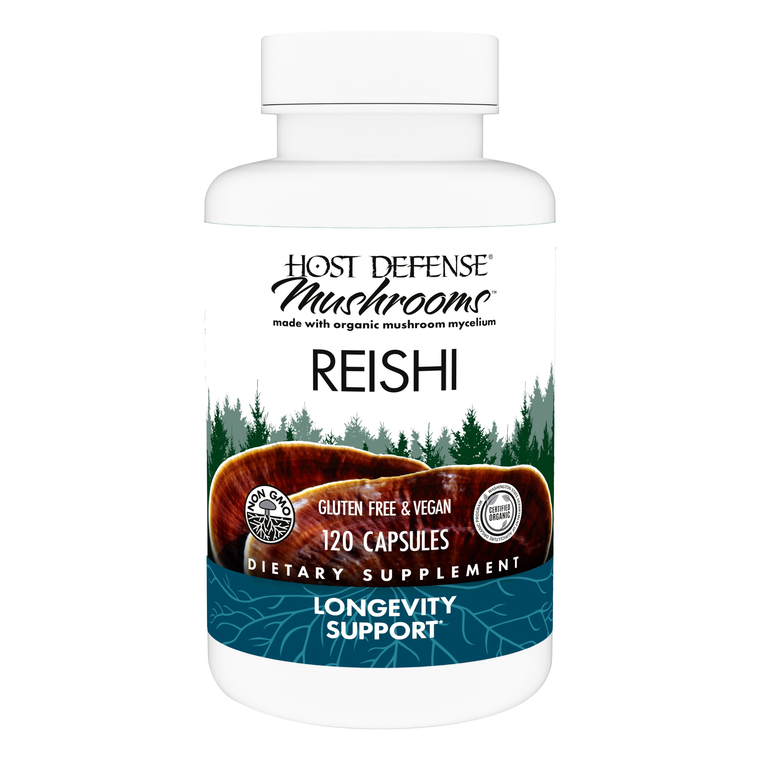 Host Defense Organic Reishi Dietary Supplement Capsules - Heart ...