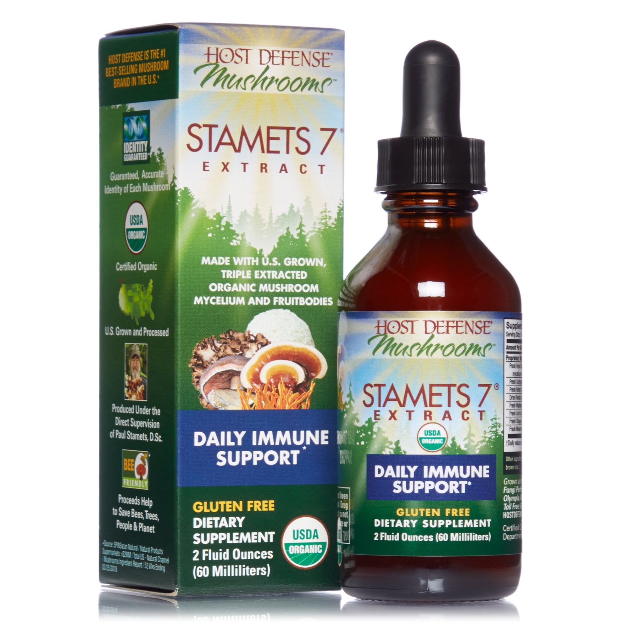 Host Defense, Stamets 7 Extract with Lion's Mane, Daily Immune Support ...