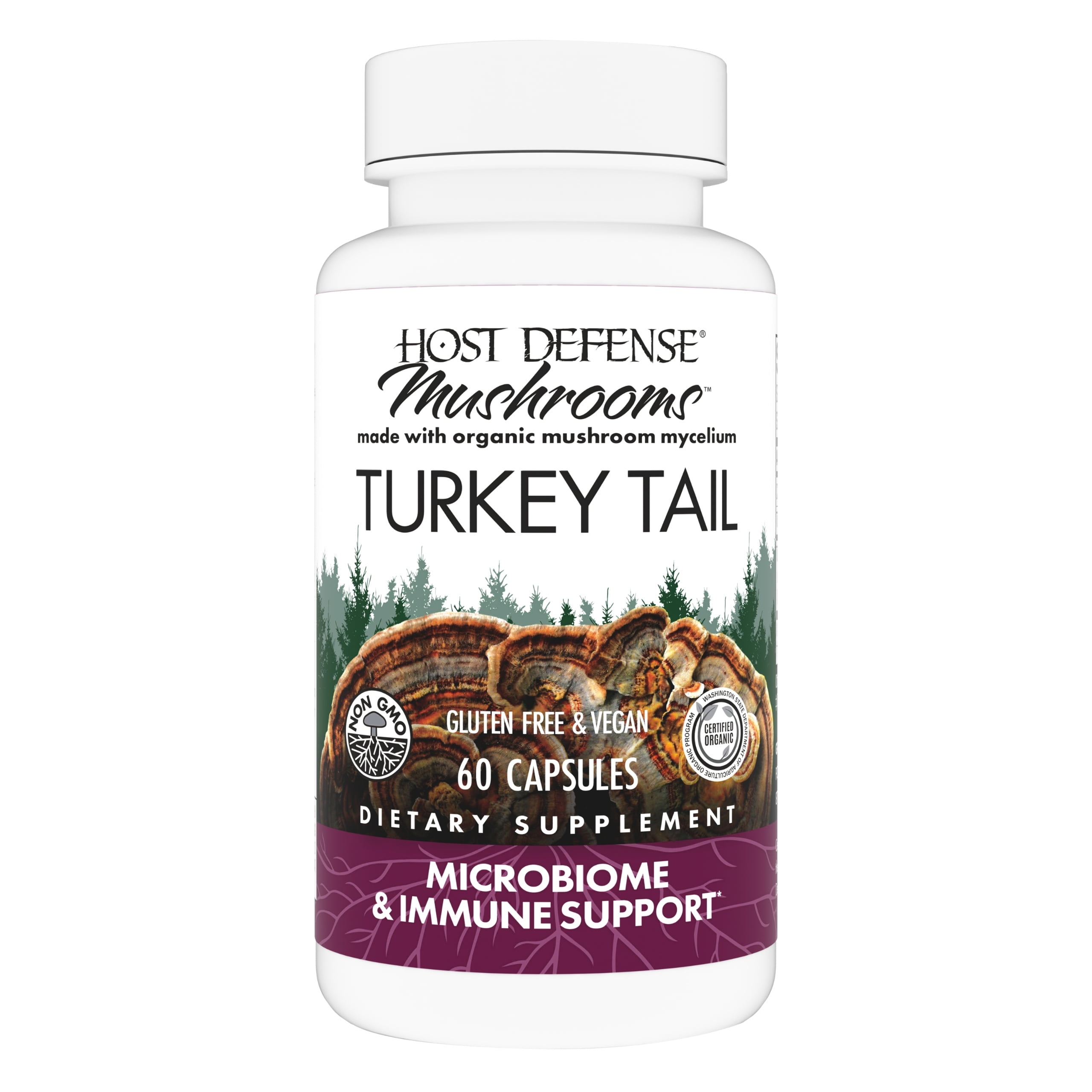 Host Defense Mushrooms Turkey Tail Capsules for Immune & Gut Health ...