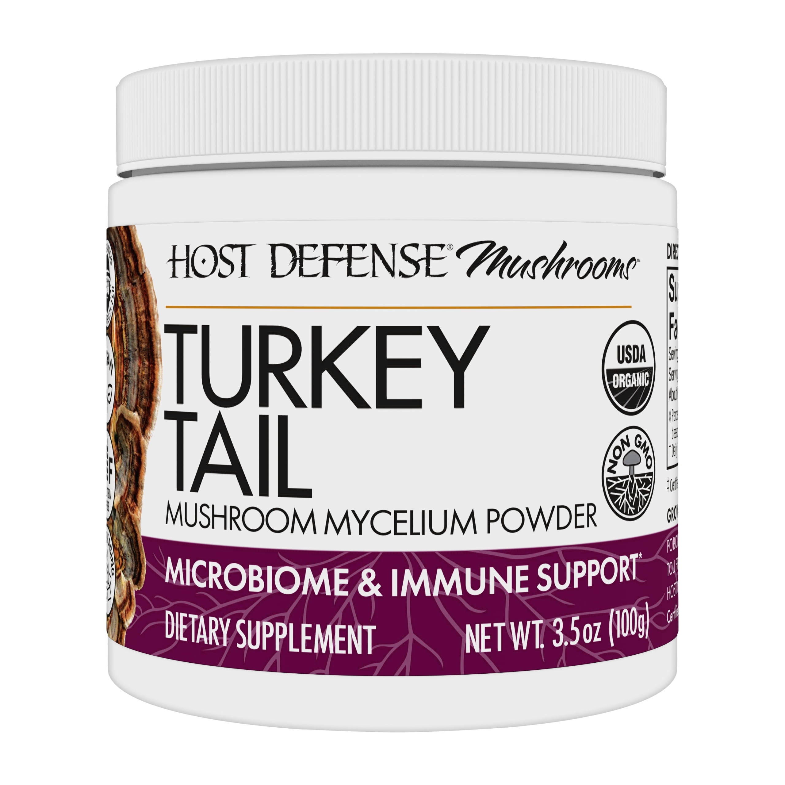 Host Defense Organic Turkey Tail Mushroom Powder for Digestive & Immune ...