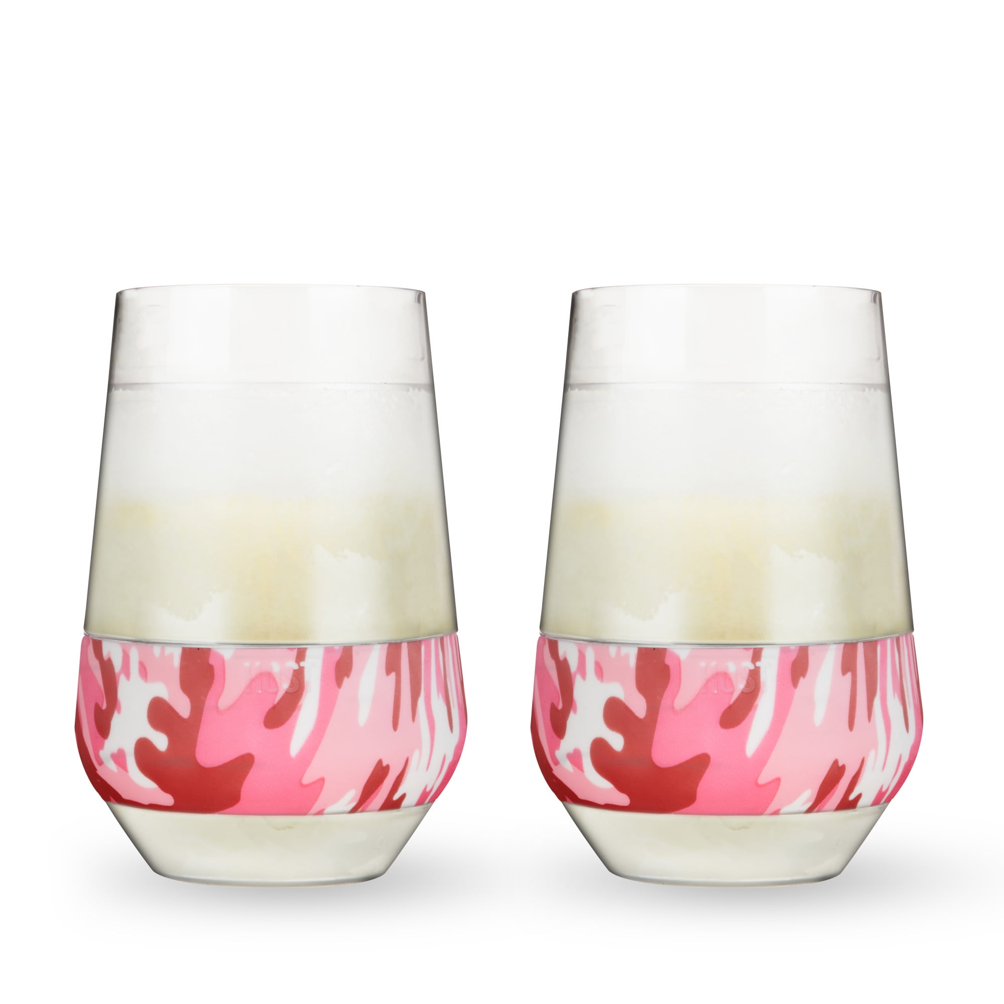 Host Freeze XL Wine Glasses, Cooling Cups, 12 oz Set of 2, Pink Camo ...