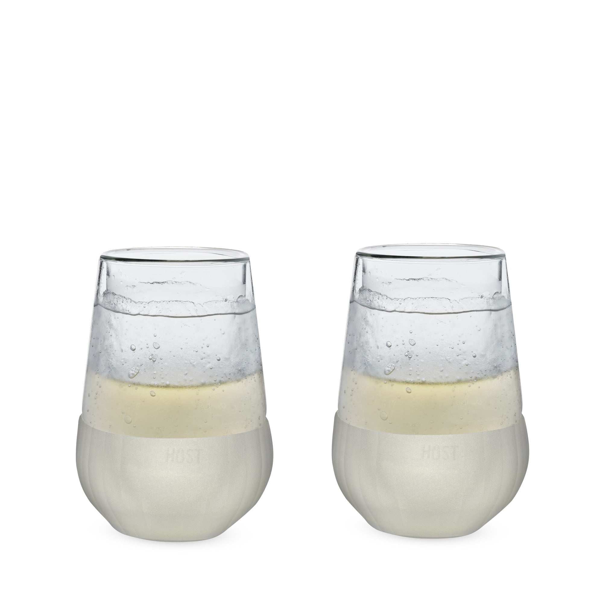 Host Glass Freeze Cooling Cups, Stemless Wine Glasses Set of 2, 8.5oz ...