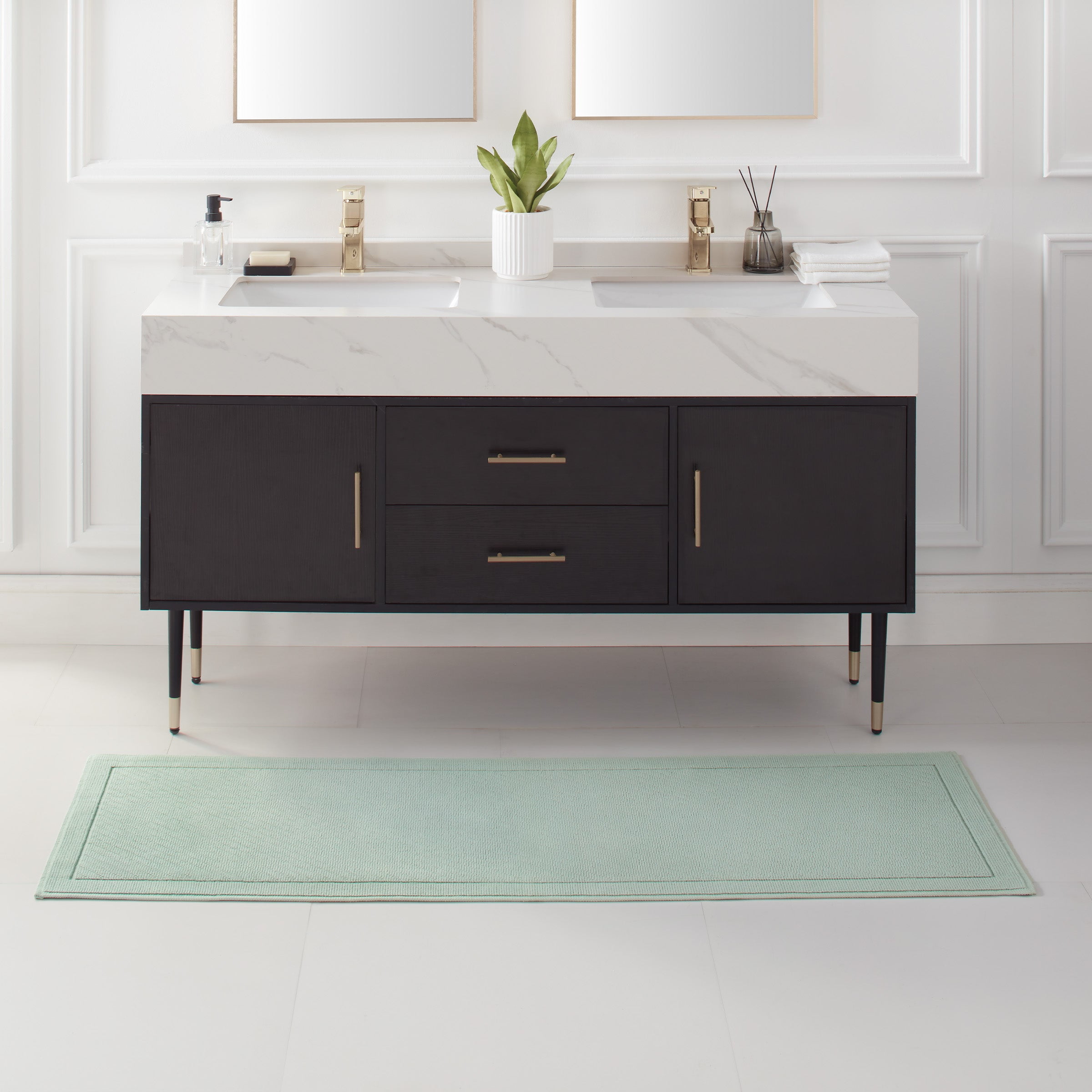 Host & Home Cotton Bath Rug (Runner 20x60), Non-Slip Backing, Modern ...