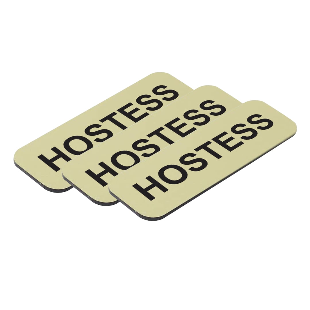 Hostess 1 x 3" Name Tag, Brushed Gold (3 Pack) - Walmart.com