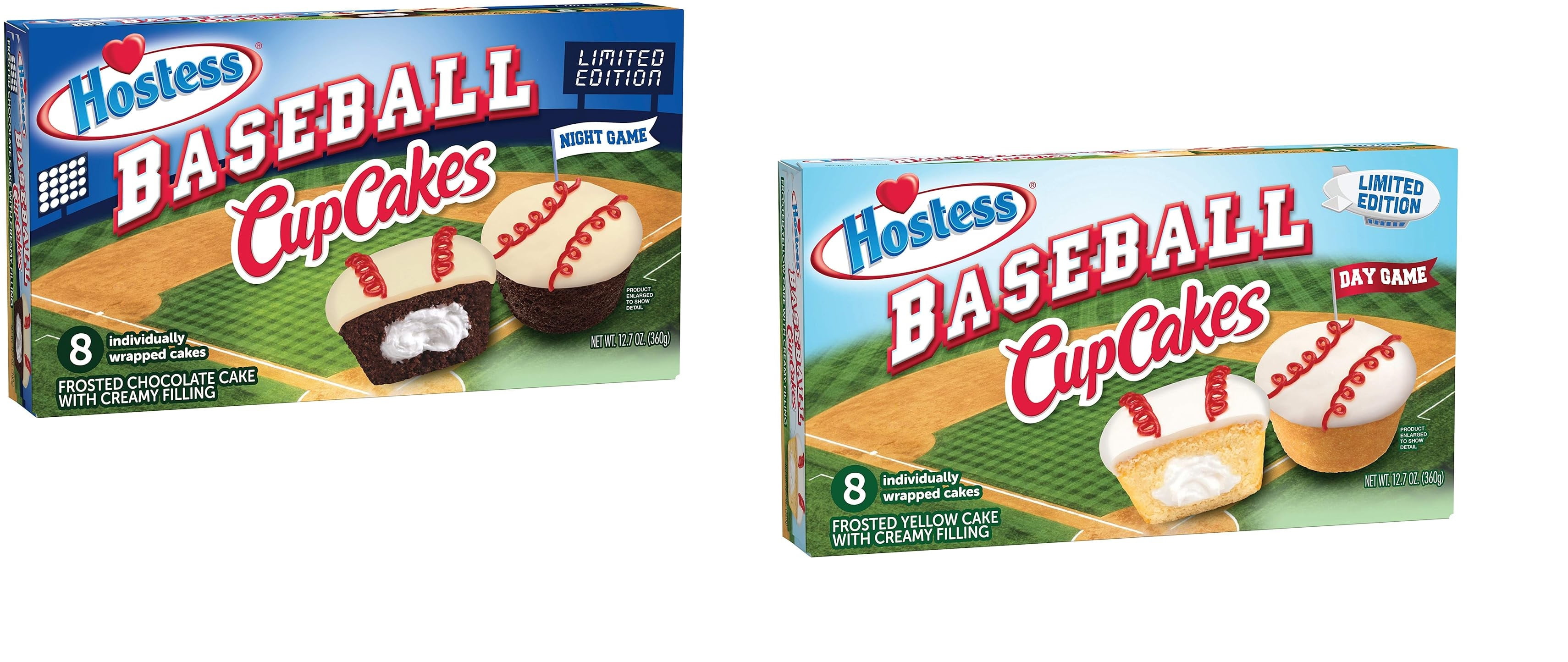 Hostess Baseball Cupcakes, Chocolate and Vanilla, Frosted with Cream ...