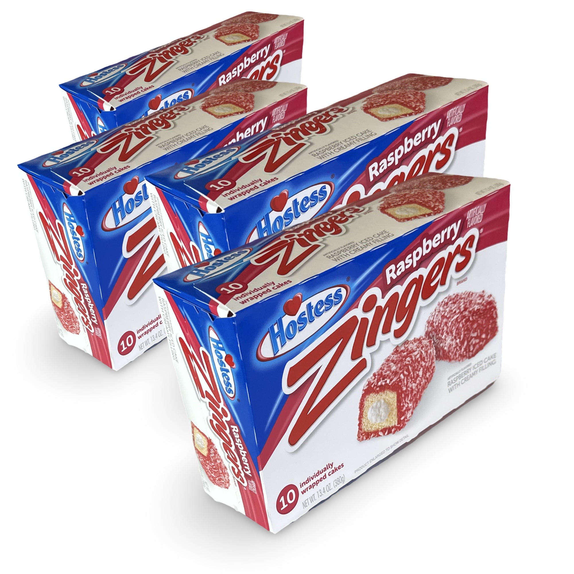 Hostess Raspberry Zingers Value Pack, 10 Individually Wrapped | 4 Box ...