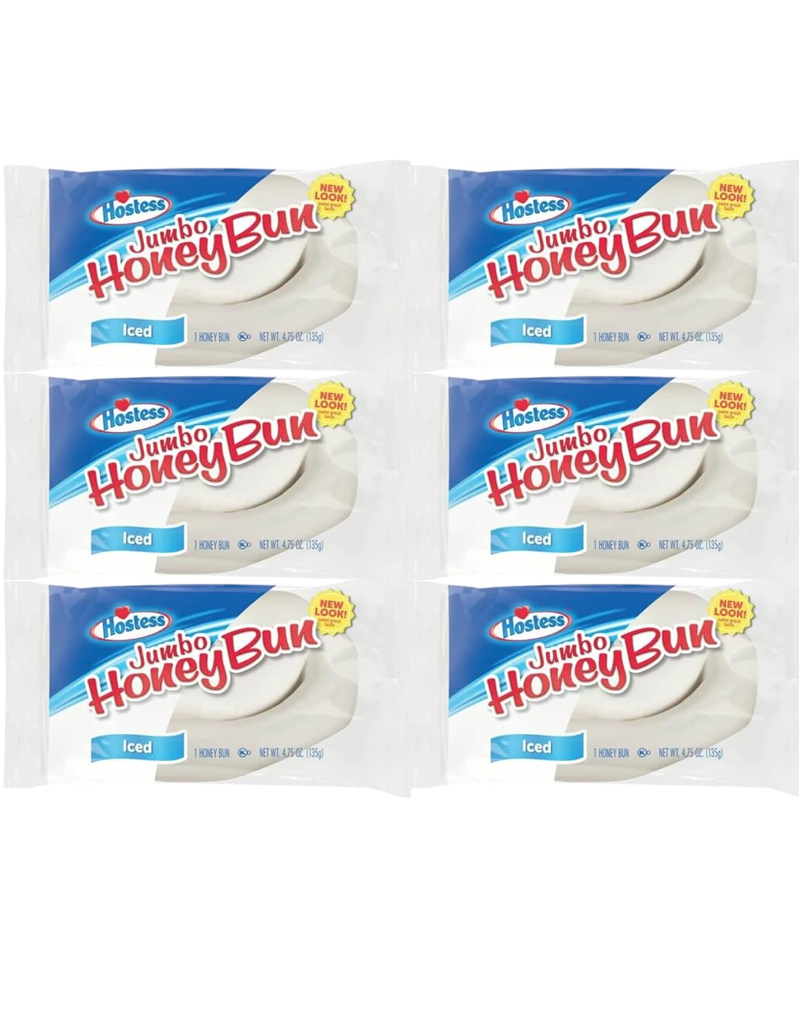 Hostess Bun Snack Cakes 4 oz Pack of 6( Iced Bun) - Walmart.com