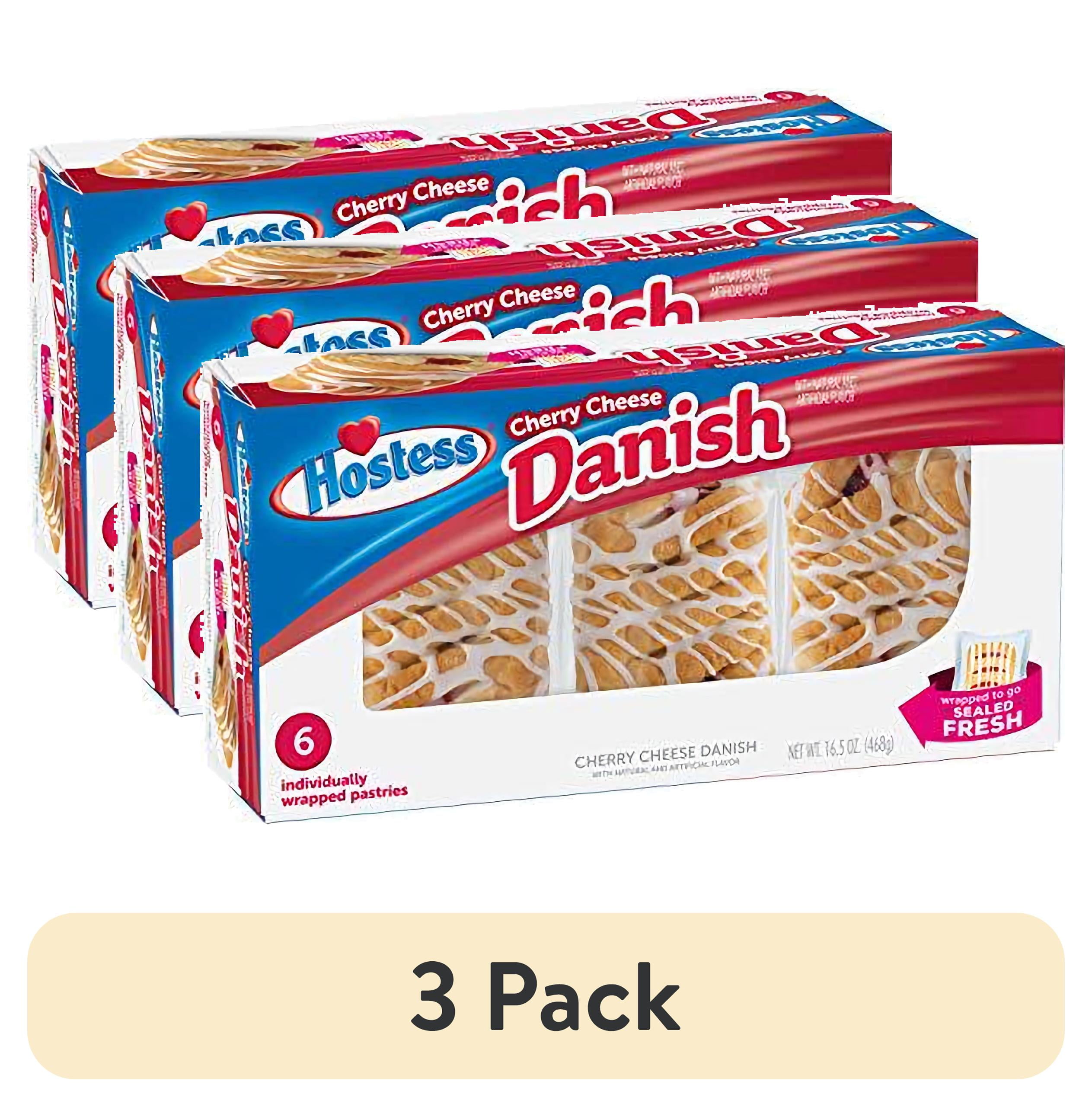 (3 pack) Hostess Cherry Cheese Danish | Individually Packaged | 36 ...